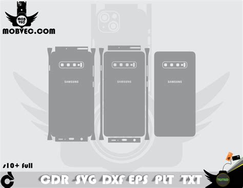 Samsung Galaxy S10 Plus Skin Cut Template Vector VectorGi Digital Market