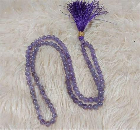 Party Wear Purple Gemstone Bead Necklace Shape Round Size 12mm