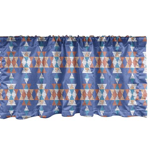 Aztec Window Valance Retro Layout Of Triangles Composition Native