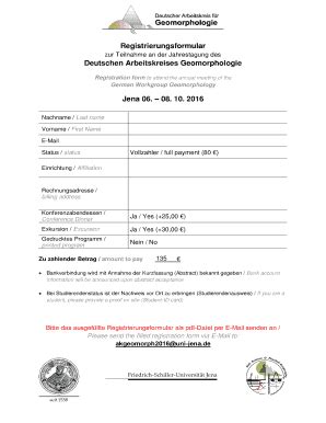 Fillable Online Geographie Uni Jena Zur Teilnahme An Der Jahrestagung