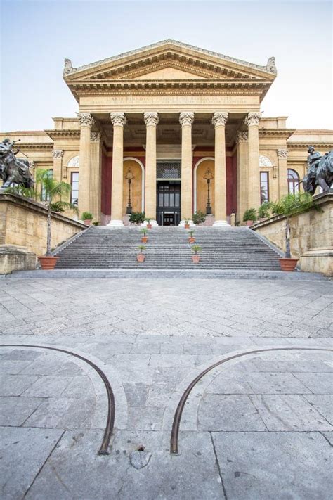 Massimo Theater Palermo At Twilight Stock Image Image Of Italian