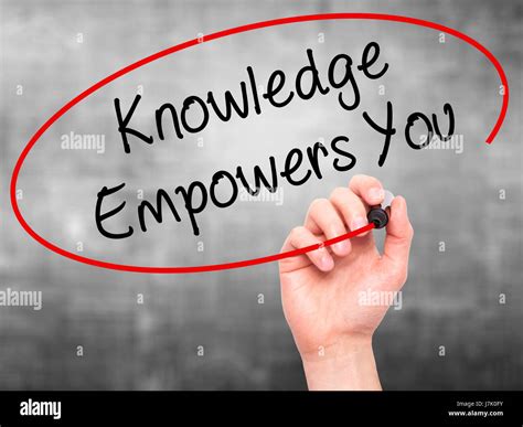 Man Hand Writing Knowledge Empowers You With Black Marker On Visual