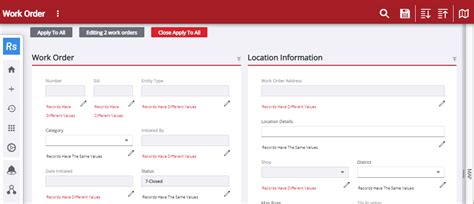 Edit Multiple Work Orders