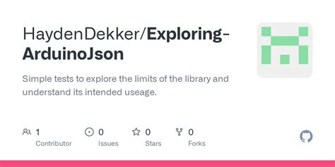 Github Haydendekkerexploring Arduinojson Simple Tests To Explore