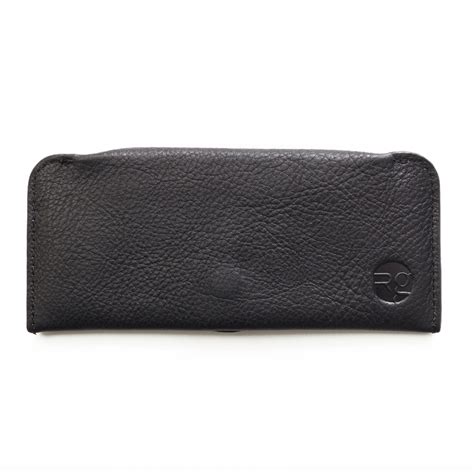 Black Leather Slim Glasses Case Richings Greetham Soft Glasses Case