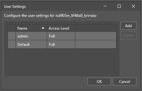 user settings
