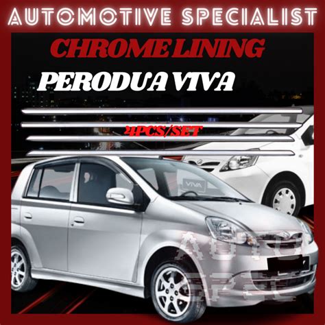 Perodua Viva Window Chrome Lining Door Belt Moulding Window Trim Chrome Lining Chrome Tepi