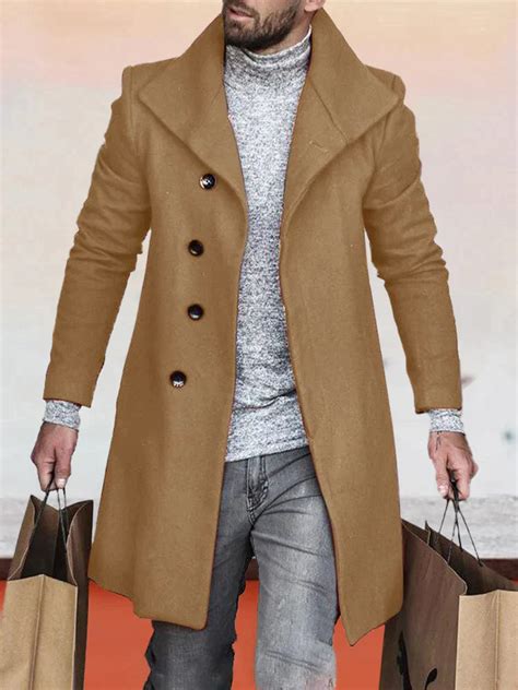 Coofandy Lapel Tweed Coat Stylish And Comfortable Outerwear For Men