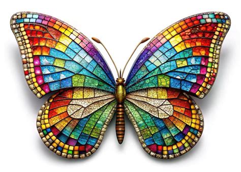 Vibrant Mosaic Butterfly A Masterpiece Of Detailed Wing Structure In