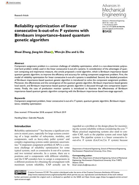 Pdf Reliability Optimization Of Linear Consecutive K Out Of N F Systems With Birnbaum