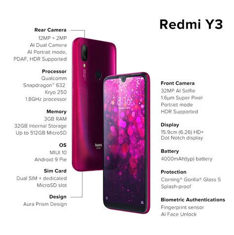 Redmi Y Bold Red Gb Ram Gb Storage