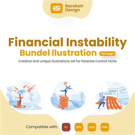 Financial Instability Illustrations For Presentations Apps And Web