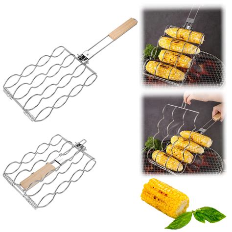 Foldable Corn Roaster Grill Net For Outdoor Bbq Multi Functional