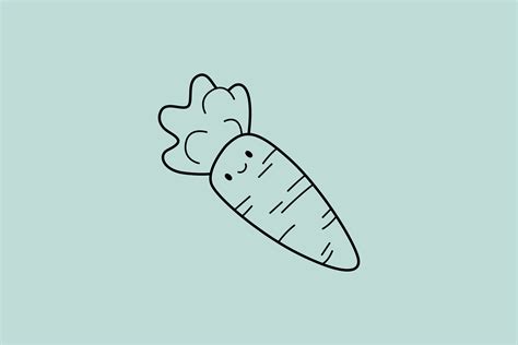 Outline Cute Carrot Graphic By Griffin Stock · Creative Fabrica