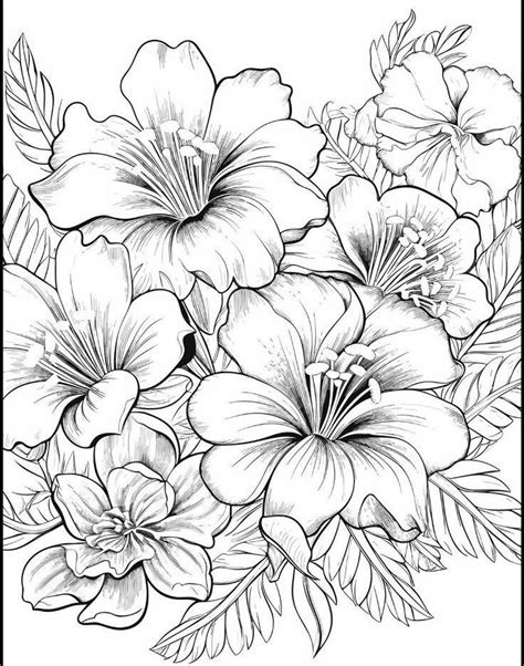 Pin By Annatal On Szkice In 2024 Flower Coloring Pages Abstract