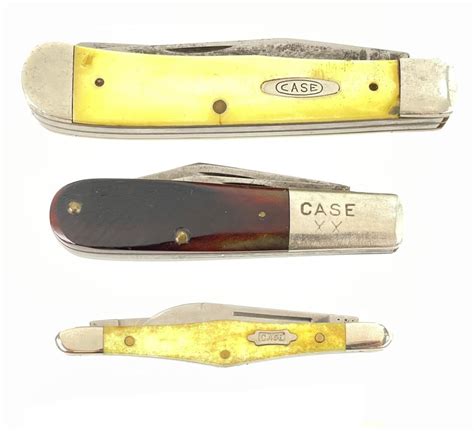 Lot Lot Of 3 Vintage Case Xx Folding Knives