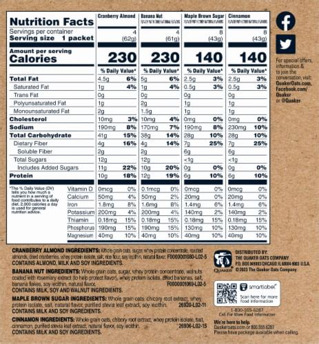 Quaker Select Starts Protein Instant Oatmeal Variety Pack 41 6 Oz