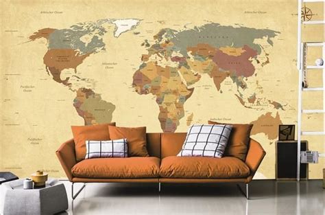 World Map Wallpaper Removable Warld Wallpaper For Class Room Self