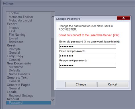 Web Access Password Management For Repository Named Users False Error