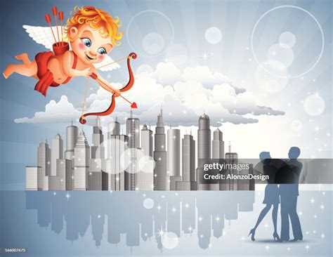 Cupid And Young Couple Of Lovers High Res Vector Graphic Getty Images