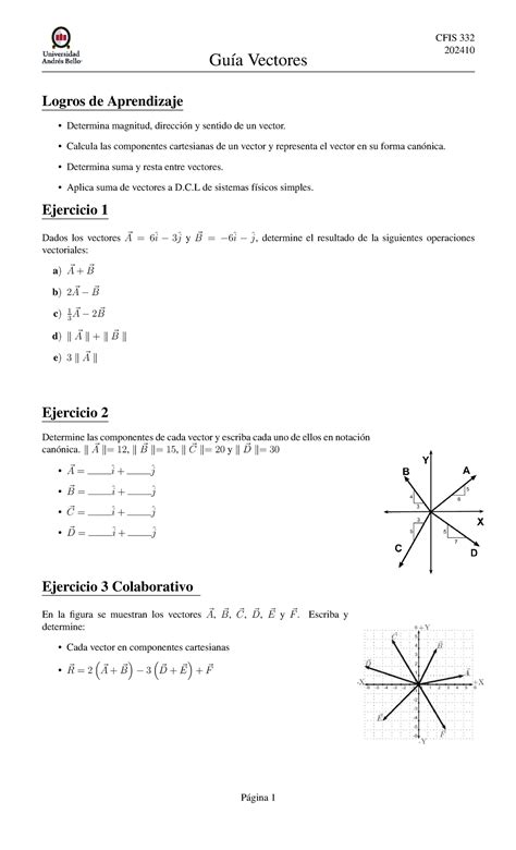 Cfis 332 Guia Vectores Guia De Ejercicios Gu ́ıa Vectores 202410