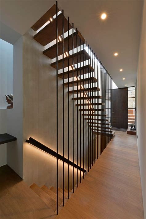Design Detail These Wood Stairs Have A Handrail With Hidden Lighting Modern Stairs Handrail
