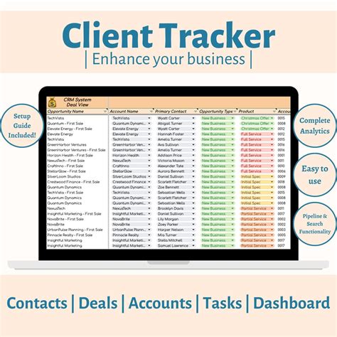 Client Tracker Spreadsheet Crm Template Customer Relationship