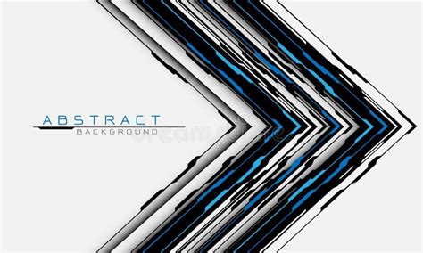 Abstract Cyber Circuit Blue Black Arrow Direction Geometric On White