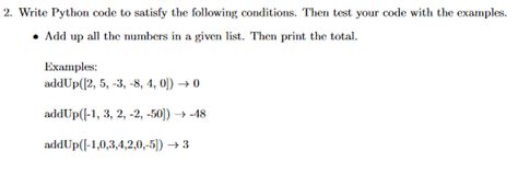 Solved 2 Write Python Code To Satisfy The Following