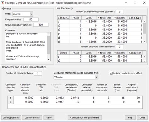 Powergui Compute Rlc Line Parameter Tool Download Scientific Diagram