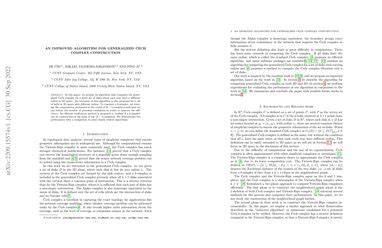An improved algorithm for Generalized Čech complex construction