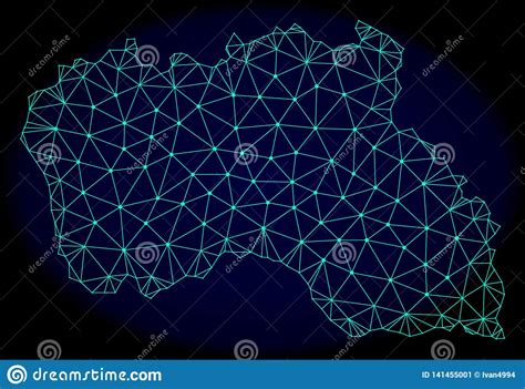 Polygonal Network Mesh Vector Abstract Map Of Santa Maria Island Stock