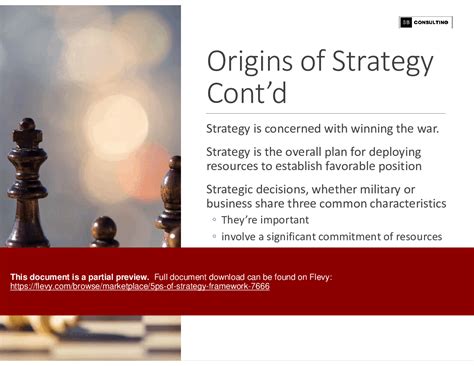 5ps Of Strategy Framework Ppt Slide Deck