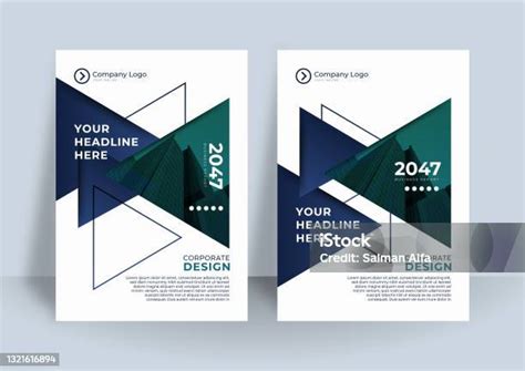 自定義背景業務手冊封面設計範本以極簡風格覆蓋報告範本並帶有照片的三角形設計項目向量圖形及更多企業圖片 企業 伸入 信息圖形 Istock