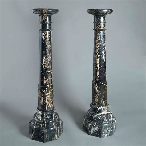 Pair Of Portoro Marble Columns Anthony Outred