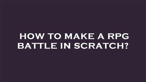How To Make A Rpg Battle In Scratch Youtube