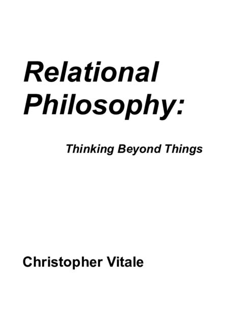 Pdf Relational Philosophy Thinking Beyond Things