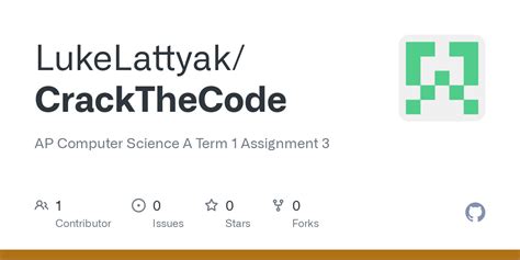 github lukelattyak crackthecode ap computer science a term 1