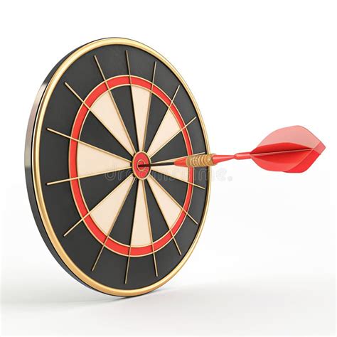 3d Illustration Dart Arrow Hit The Center Of Target Stock Illustration