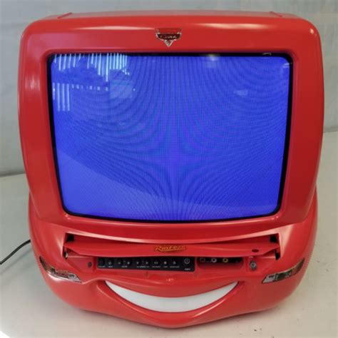 Disney Pixar Cars Lightning Mcqueen 13 Crt Tv Dvd Combo Television For