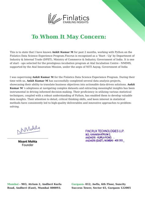 ankit kumar m on linkedin i successfully completed the finlatics data science experience program…