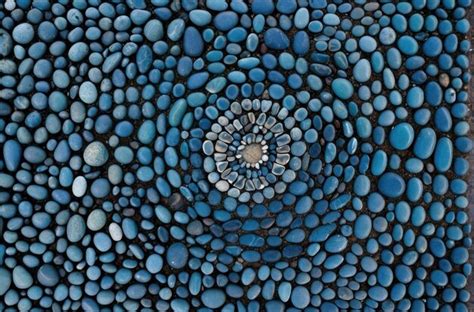 Blue Smooth Pebbles Texture Premium Ai Generated Image