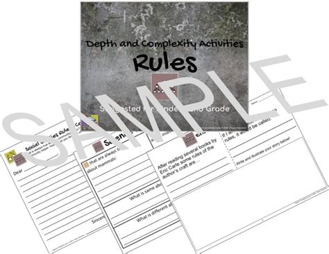 rules activities kinder 2nd grade the center for depth and complexity
