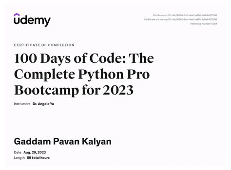 pavan kalyan on linkedin udemy 100 days of python python