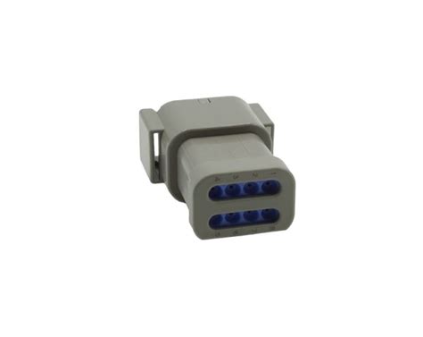 8 Contacts Female Miniature Rectangular Grey Connector Pec