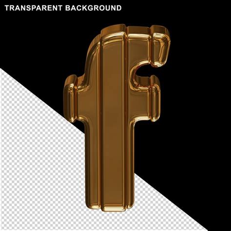 Letras Douradas Com Cintos Letra F Psd Premium