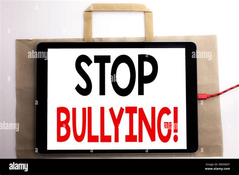 Handwriting Announcement Text Showing Stop Bullying Business Concept