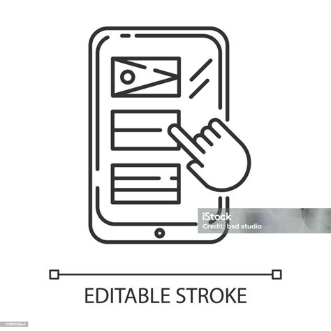 언어 번역 서비스 선형 아이콘입니다 온라인 다국어 사전 스마트 폰 태블릿 번역기 응용 프로그램 얇은 라인 그림 등고선 기호입니다 벡터 절연 윤곽선 도면 편집 가능한 스트로크