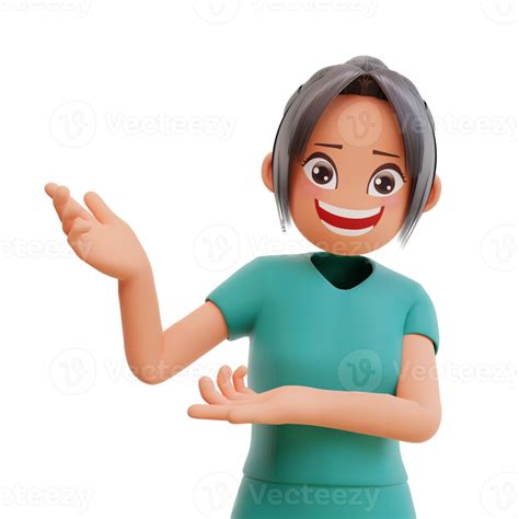 Cute Nurse Showing Something 10837590 Png
