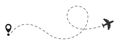 Icône Vectorielle De Trajectoire Davion Ligne Pointillée Ditinéraire